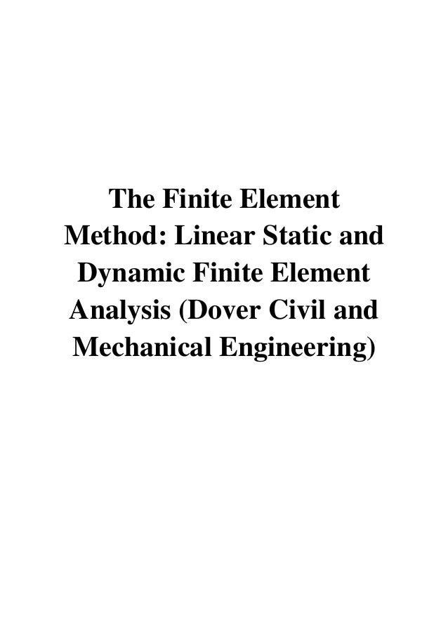 2000 The Finite Element Method Pdf Linear Static And Dynamic Fin…