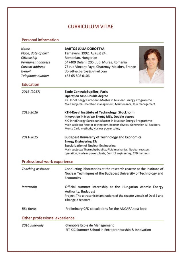 Bartos_Júlia _Dorottya_CV | PDF