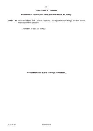 IGCSE Literature | PDF