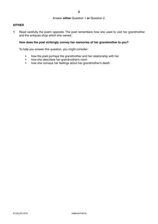 IGCSE Literature | PDF