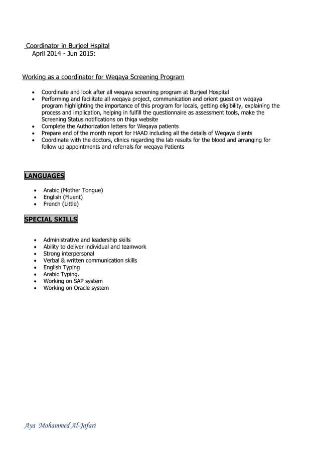 aya CV 17(1) | PDF | Human Resources | Business