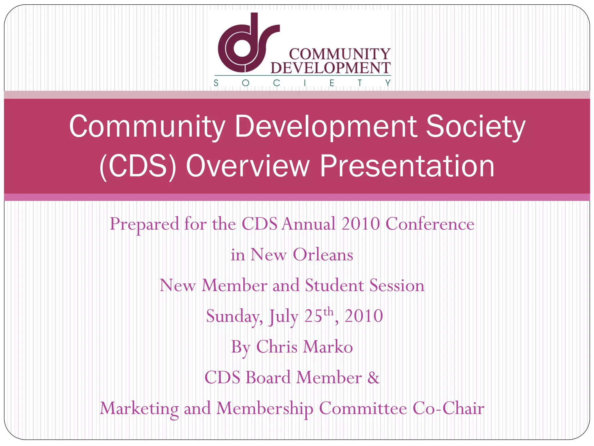CDS Member Benefit Presentation | PDF
