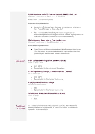Divya Prasad CV (MBA Marketing and Operations) | PDF