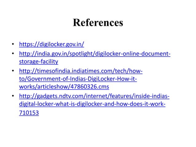 DigiLocker-presentation | PPTX | Technology & Computing