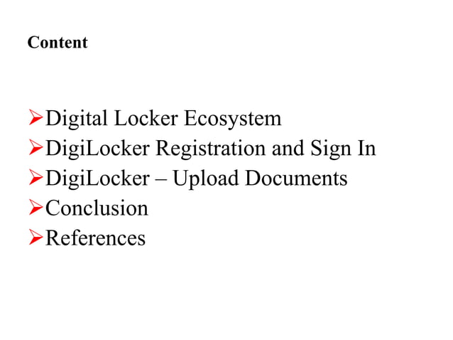 DigiLocker-presentation | PPTX | Technology & Computing