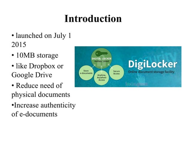 DigiLocker-presentation | PPTX | Technology & Computing