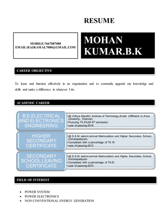 MOHAN RESUME | PDF