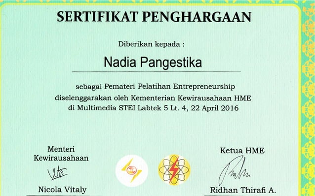 Nadia Pangestika-Certificate 3 | PDF
