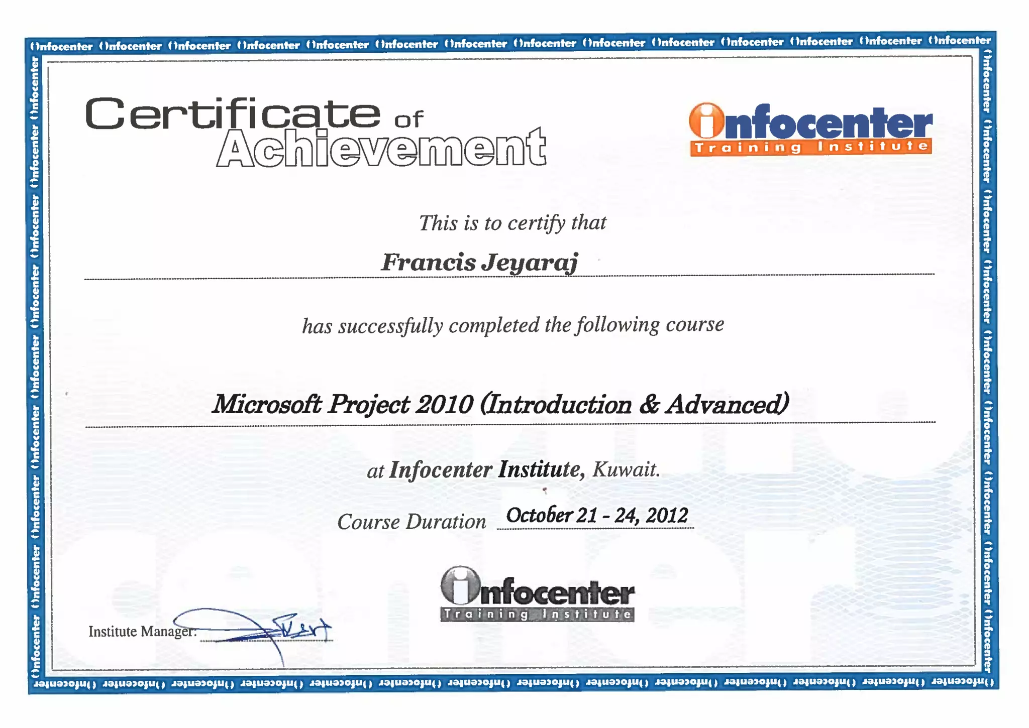 Microsoft Project 2010_Advanced Certificate | PPT