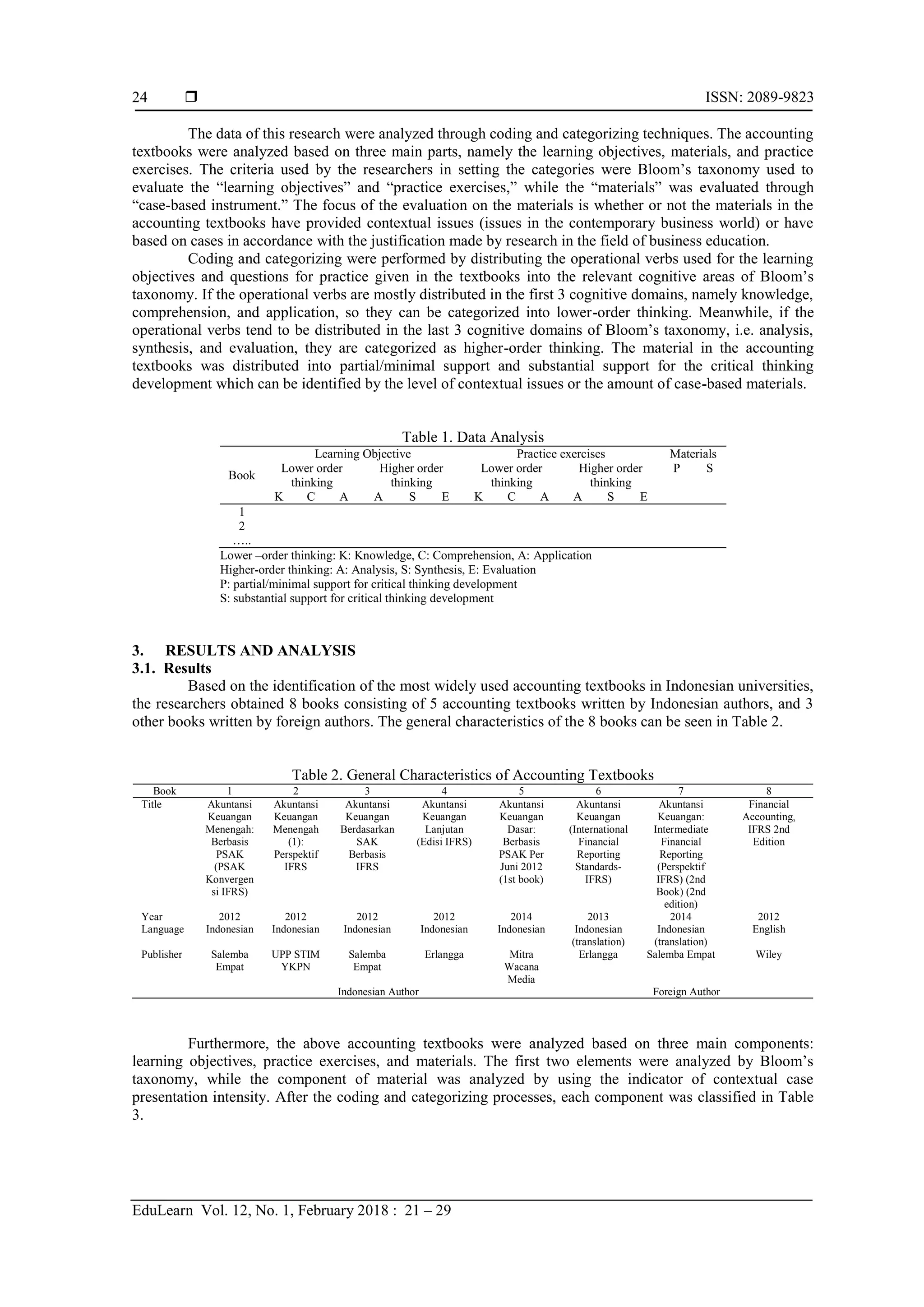 Critical Thinking in Accounting Textbooks | PDF