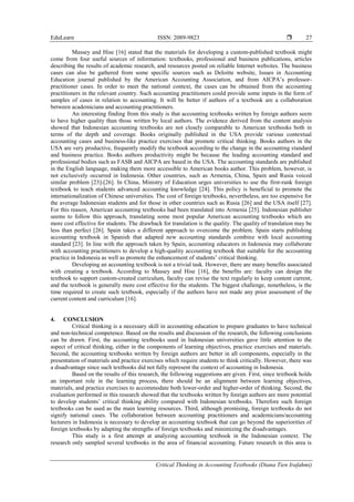 Critical Thinking in Accounting Textbooks | PDF