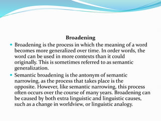 Semantics change over period of time In linguistics | PPTX
