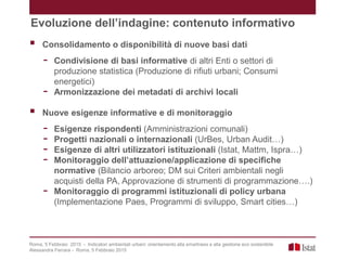 Alessandra Ferrara - Dati ambientali nelle città La struttura dell’indagine, il processo e gli ...