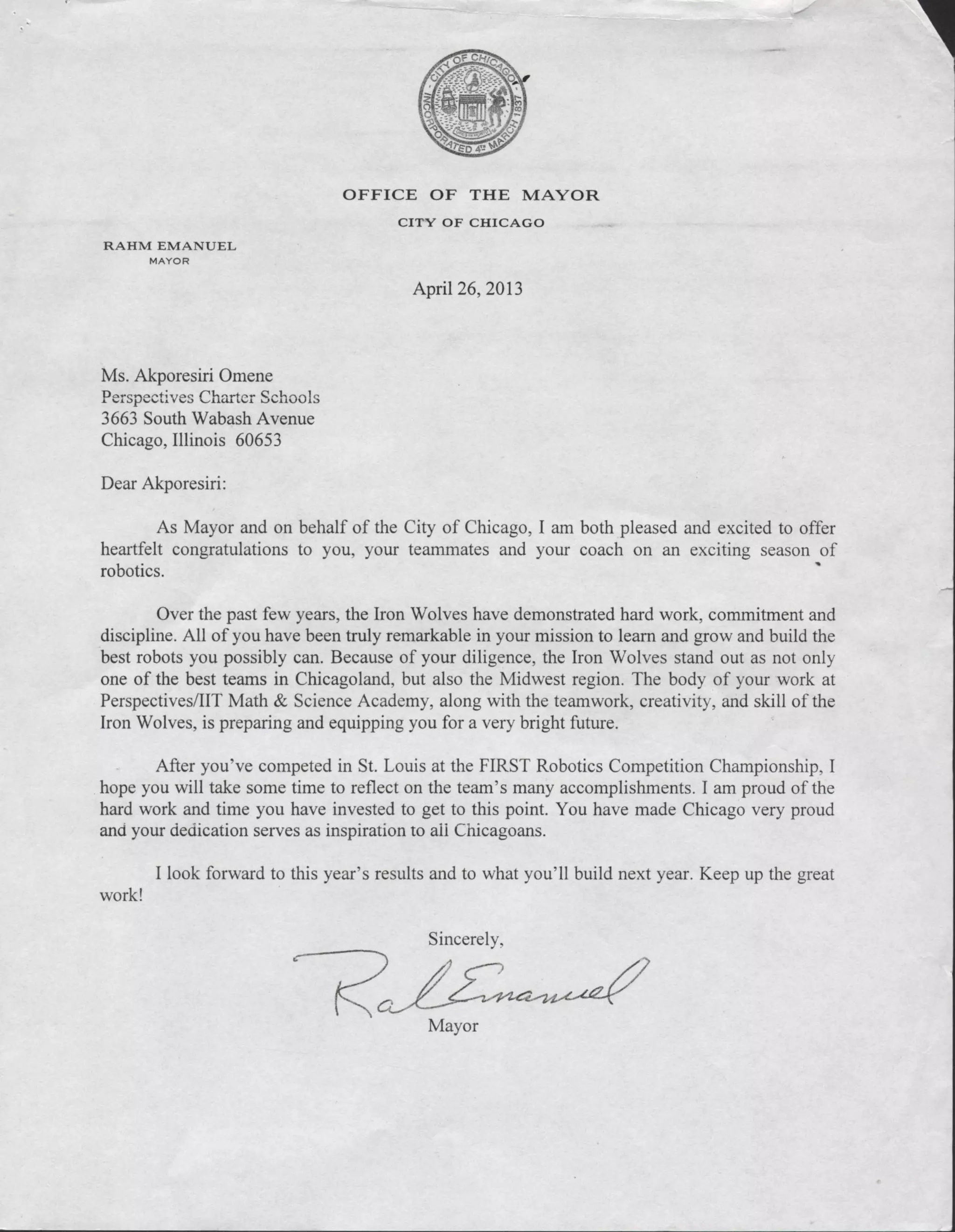 Letter from Mayor | PDF