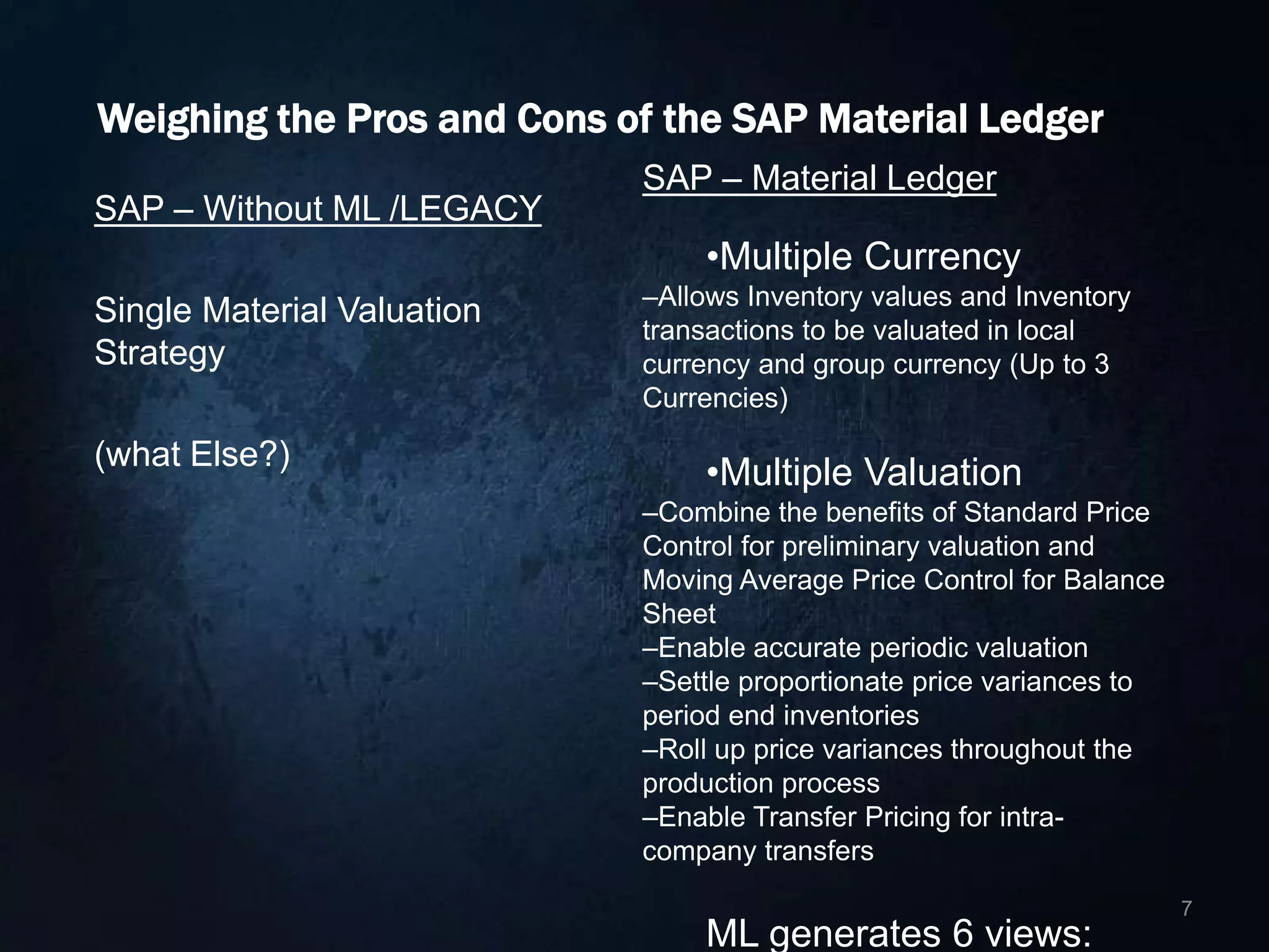 SAP Material Ledger -2014 | PPT