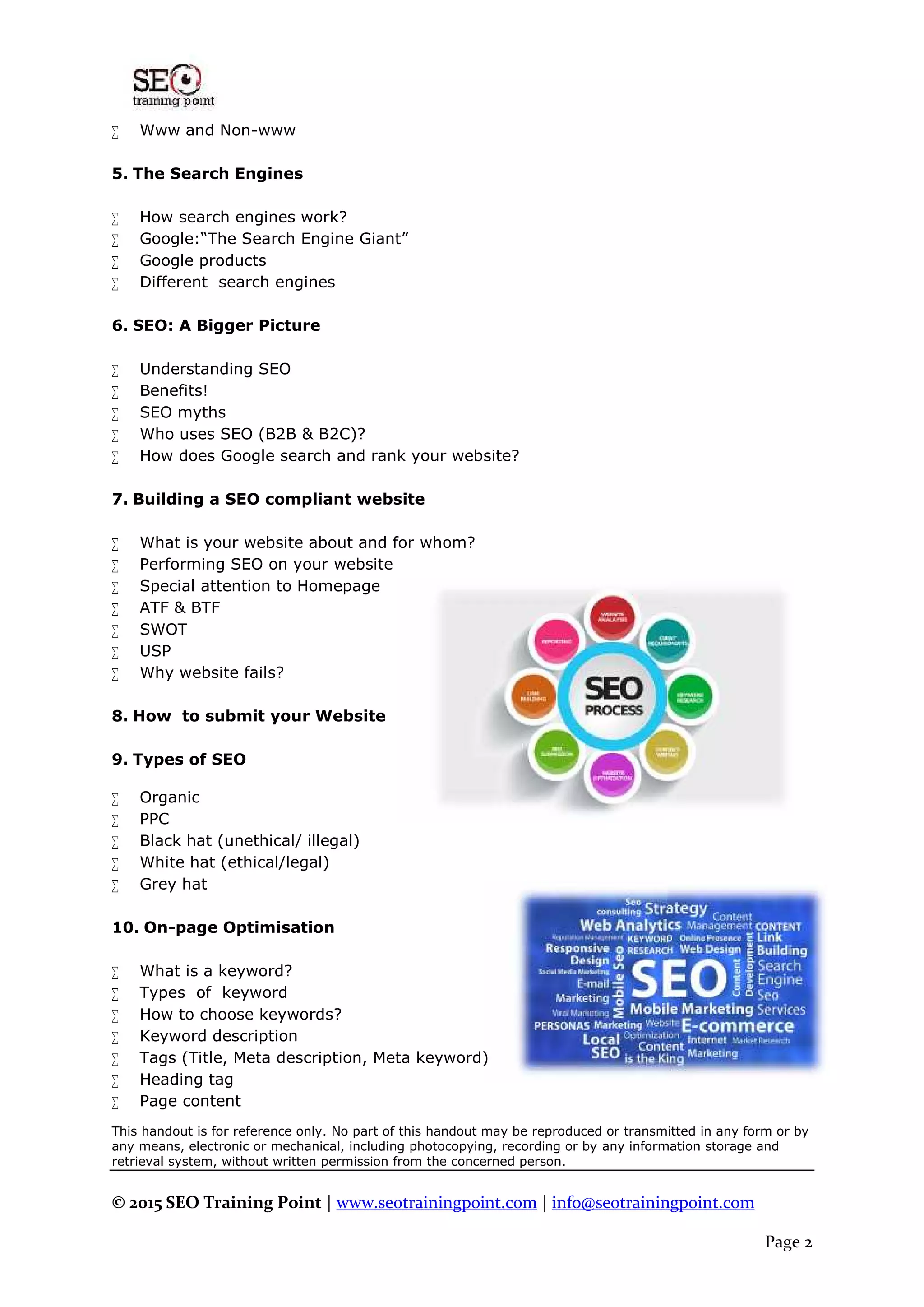 SEO training brochure | PDF