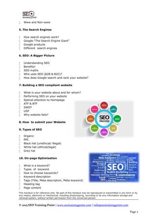 SEO training brochure | PDF
