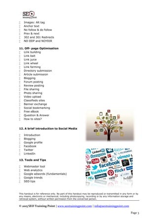 SEO training brochure | PDF