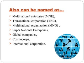 Multinational Corporations and Financial Accounting Framework | PPT