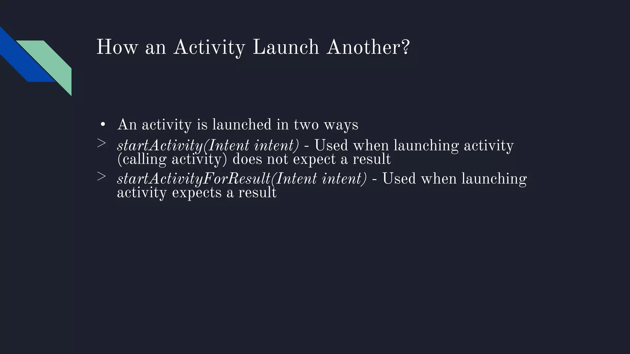 04 activities and activity life cycle | PPTX