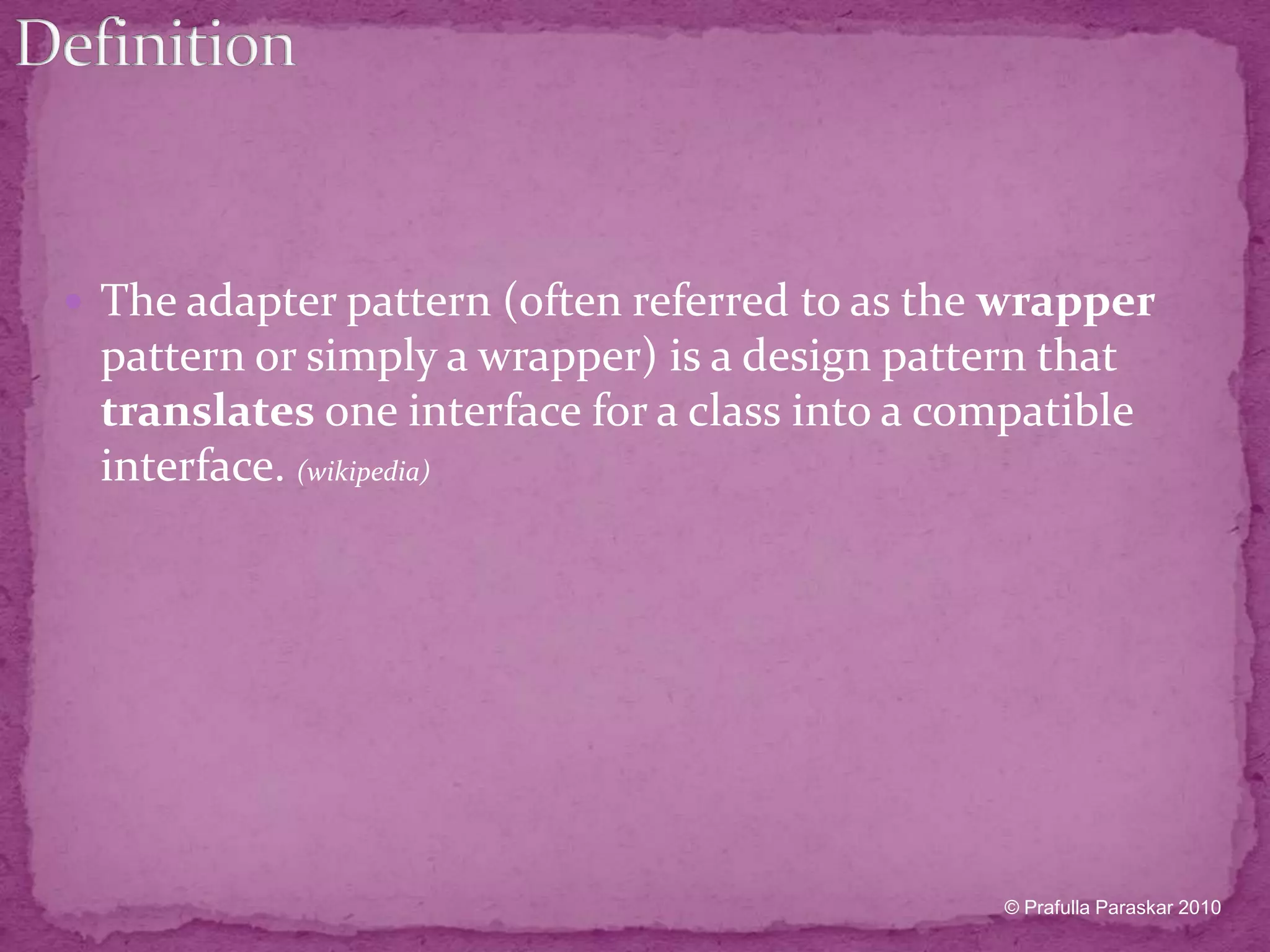 Design Patterns 04 Adapter And Facade Pattern Ppt