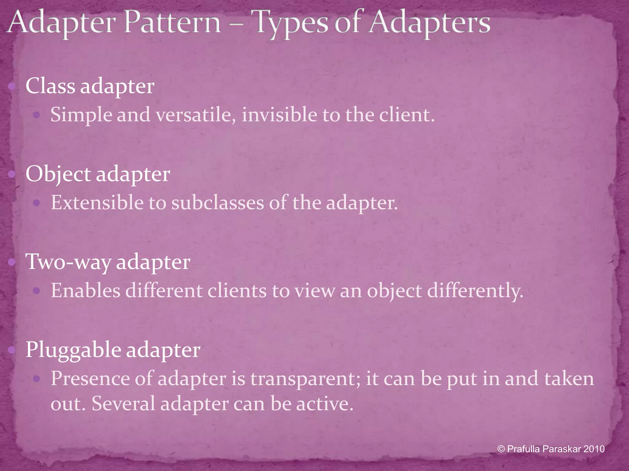 Design Patterns 04 Adapter And Facade Pattern Ppt