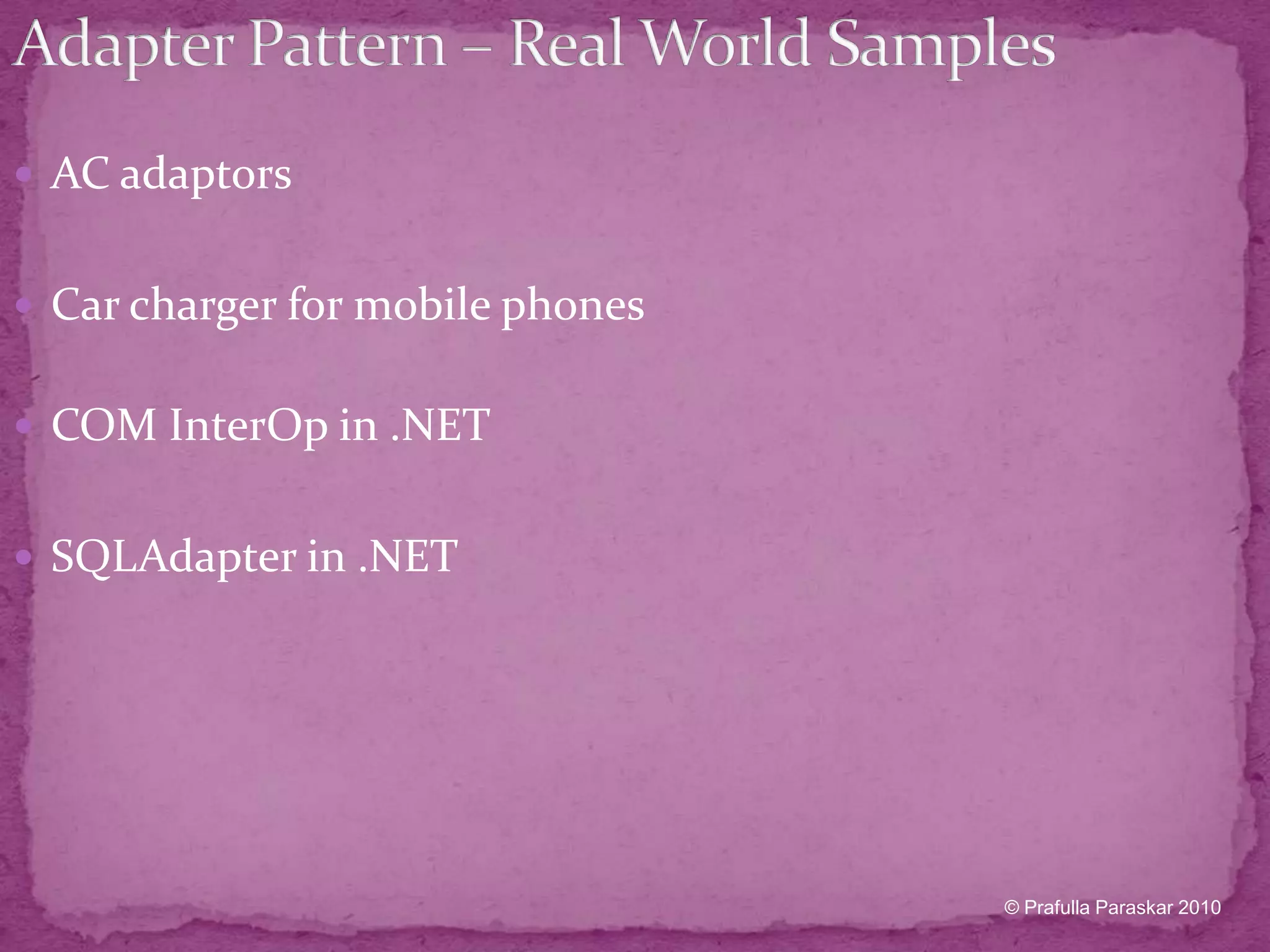 Design Patterns - 04 Adapter and Facade Pattern | PPT
