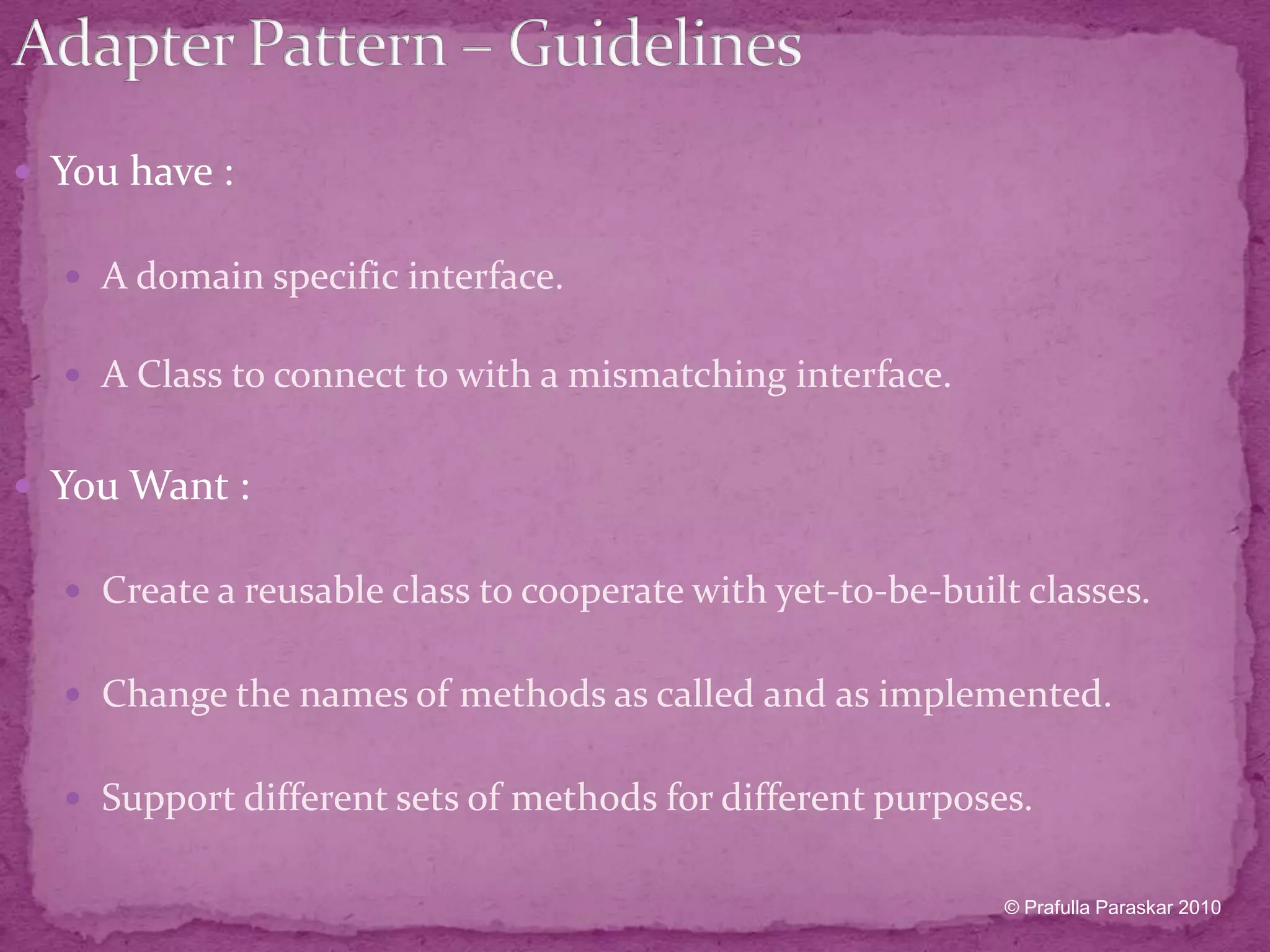 Design Patterns 04 Adapter And Facade Pattern Ppt