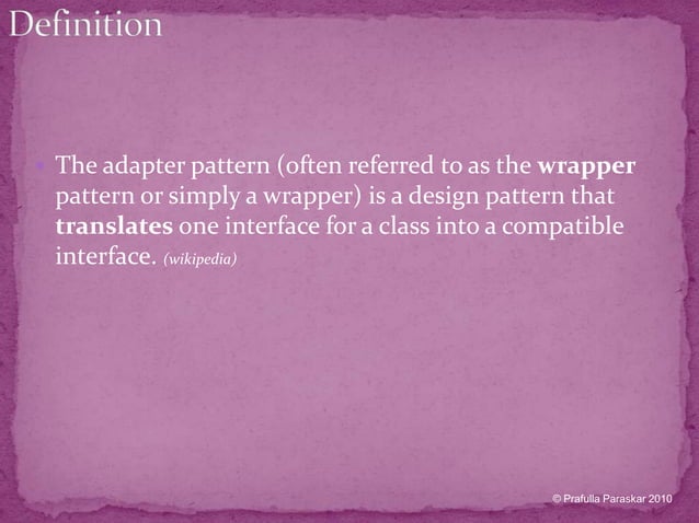 Design Patterns 04 Adapter And Facade Pattern Ppt