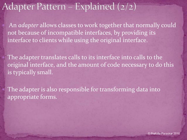 Design Patterns - 04 Adapter and Facade Pattern | PPT