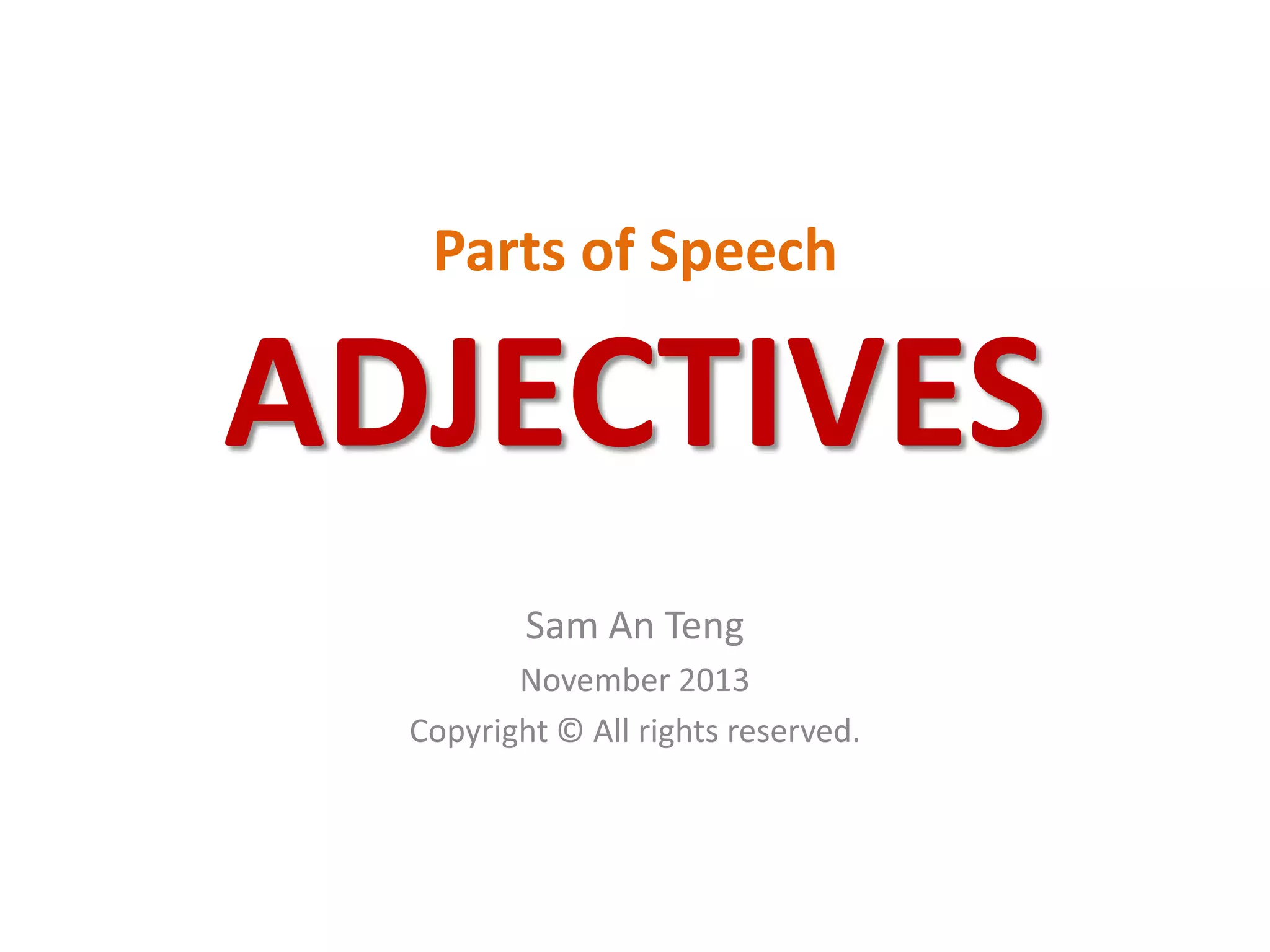 Adjectives | PPTX