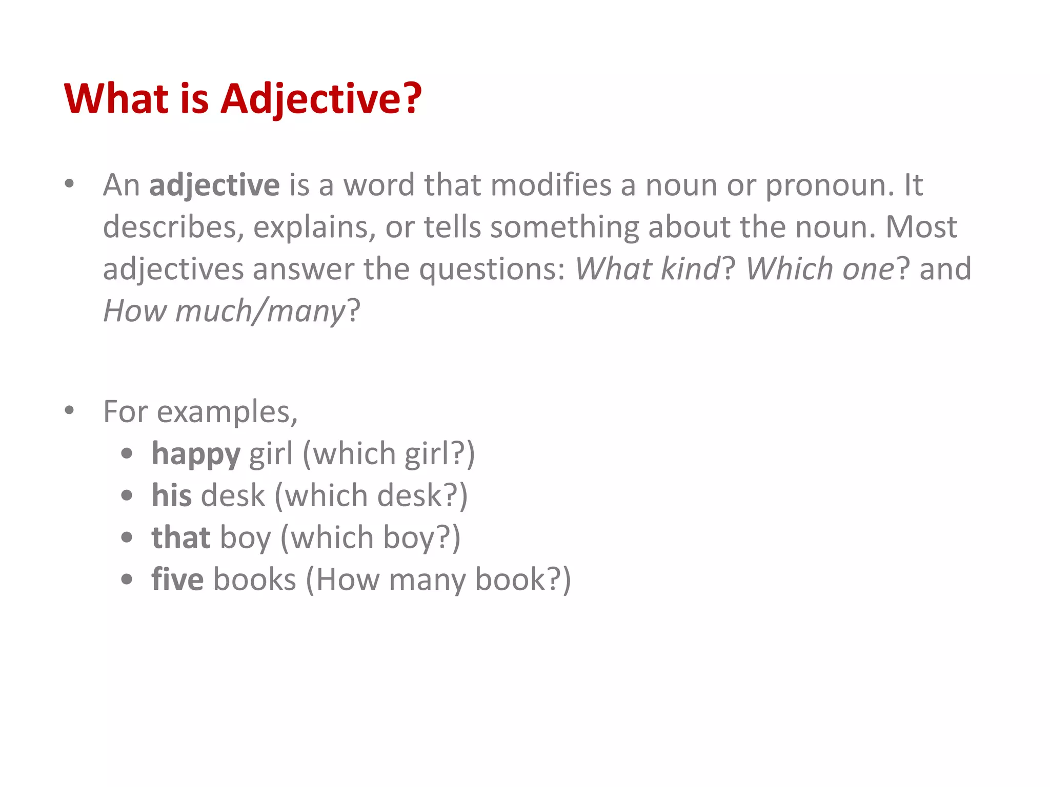 Adjectives | PPTX