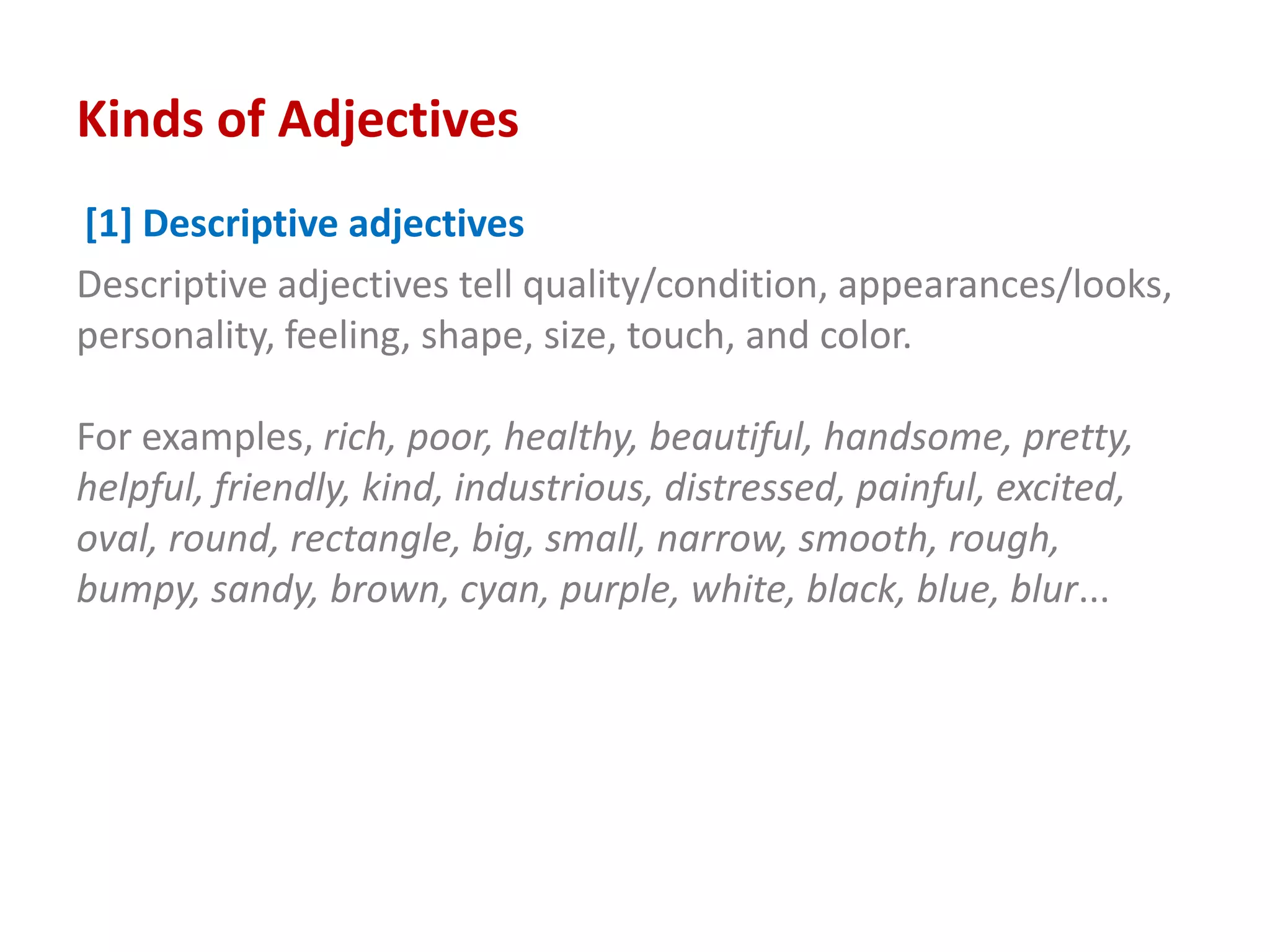 Adjectives | PPTX