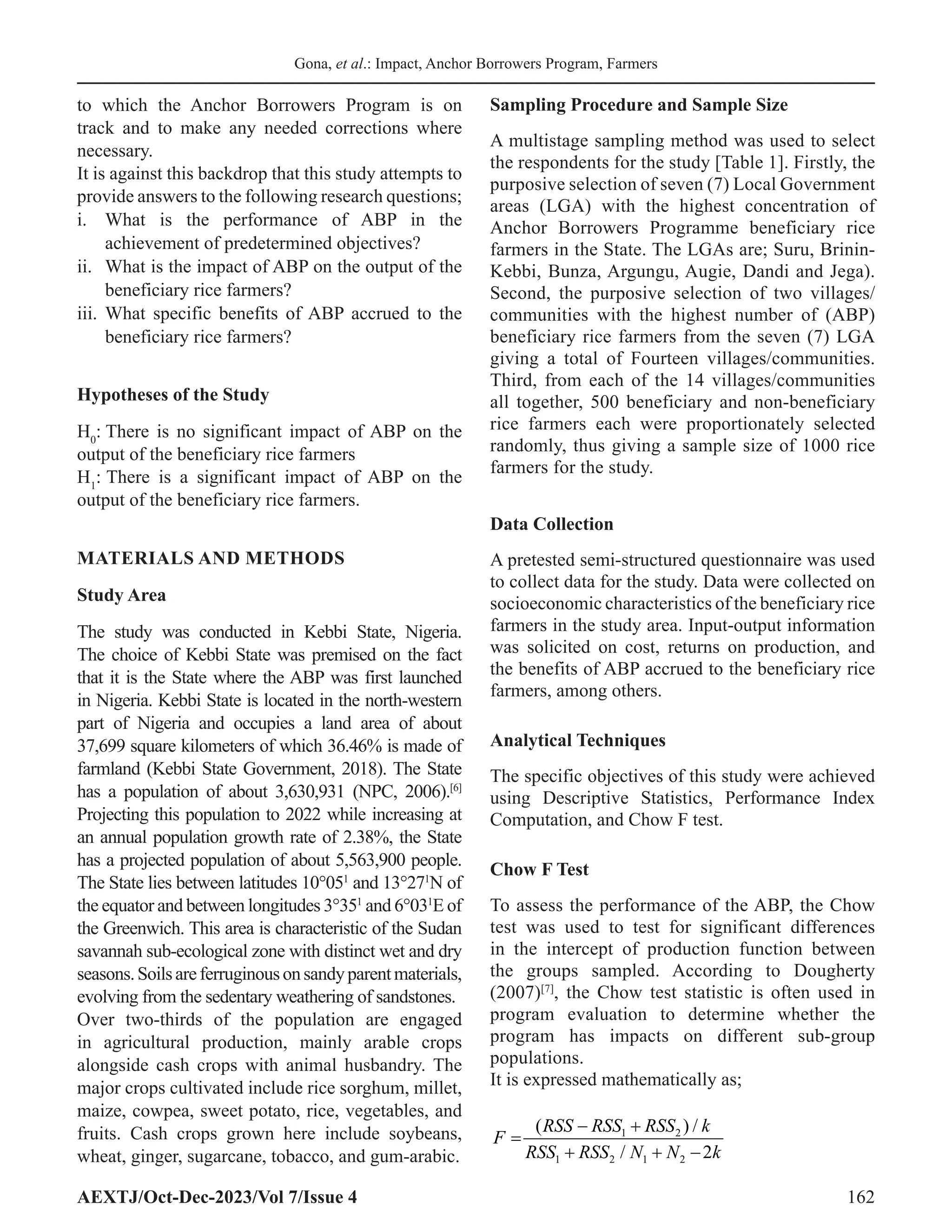 Impact of Anchor Borrowers Program (ABP) on Smallholder Rice Farmers in ...