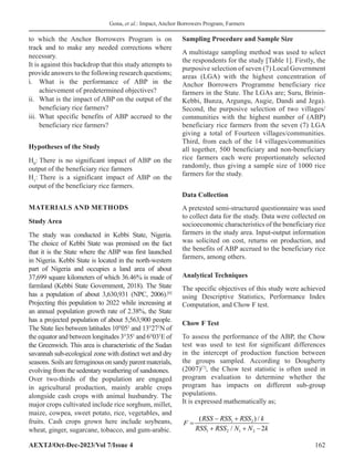 Impact of Anchor Borrowers Program (ABP) on Smallholder Rice Farmers in ...