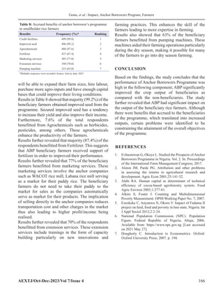 Impact of Anchor Borrowers Program (ABP) on Smallholder Rice Farmers in ...