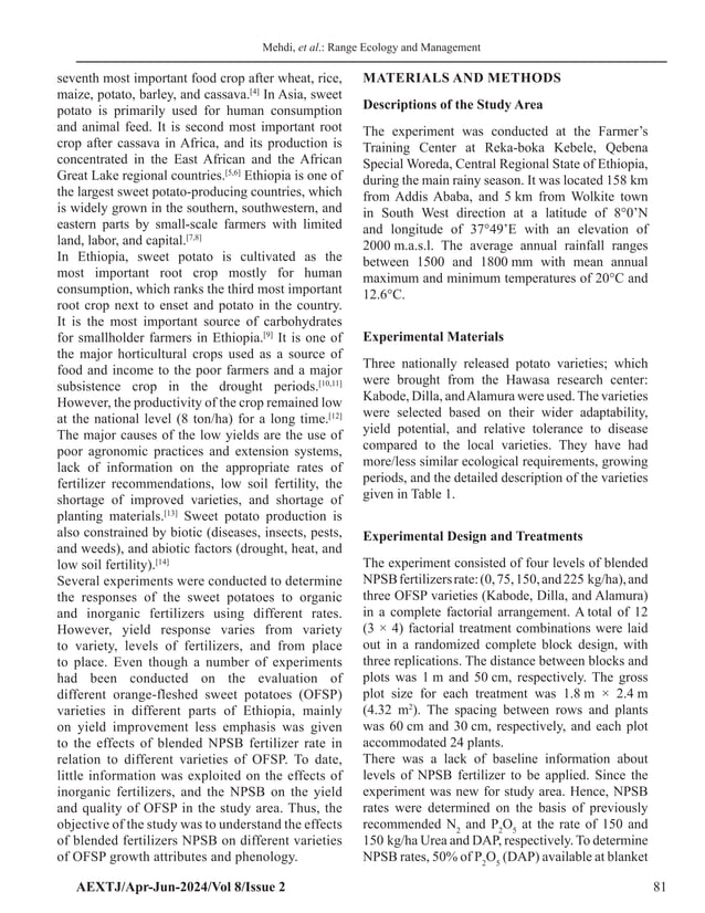 Impacts of Blended NPSB Fertilizers on Growth and Phenology of Orange Fleshed Sweet Potato ...