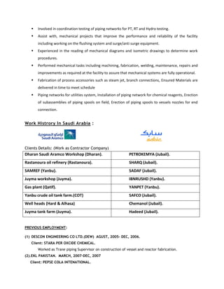 Amjad CV Pipeing sup 2016 | PDF
