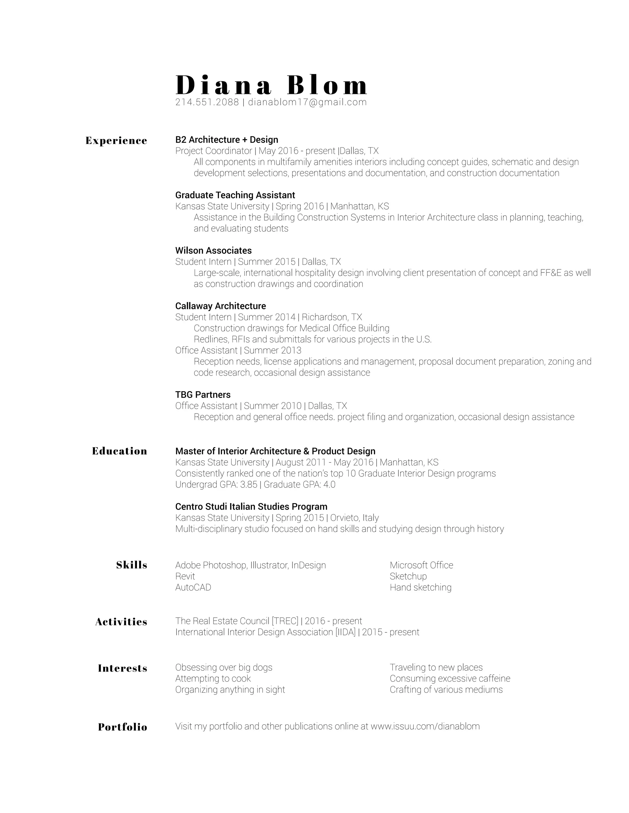 Resume_DianaBlom | PDF