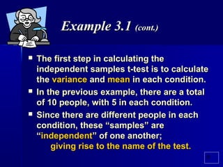 Independent sample t test | PPT