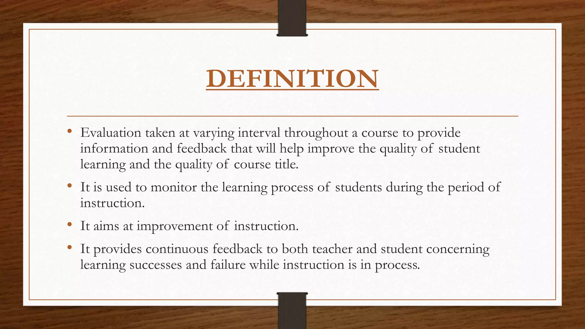 Formative Evaluation | PPTX
