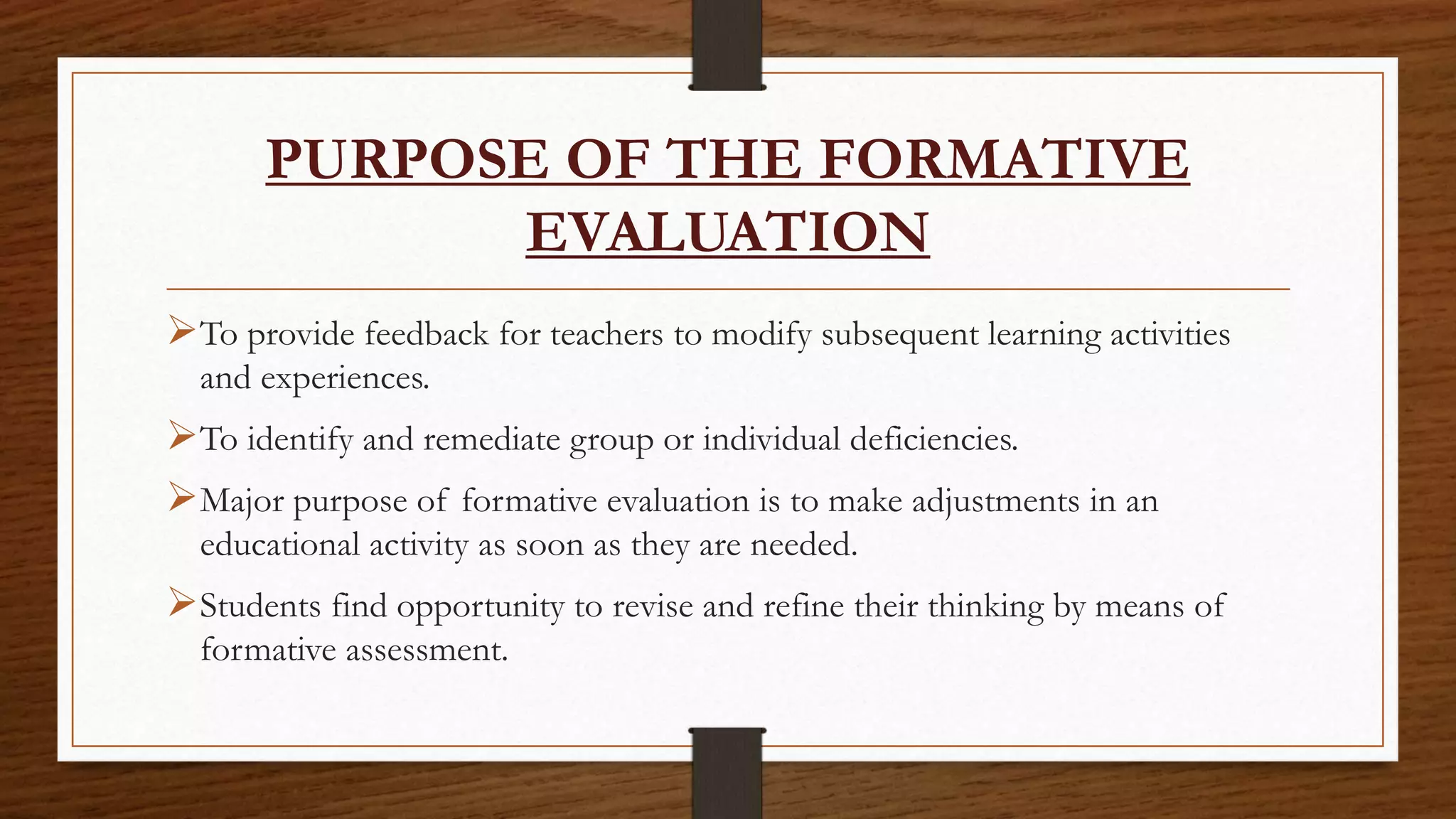 Formative Evaluation | PPTX