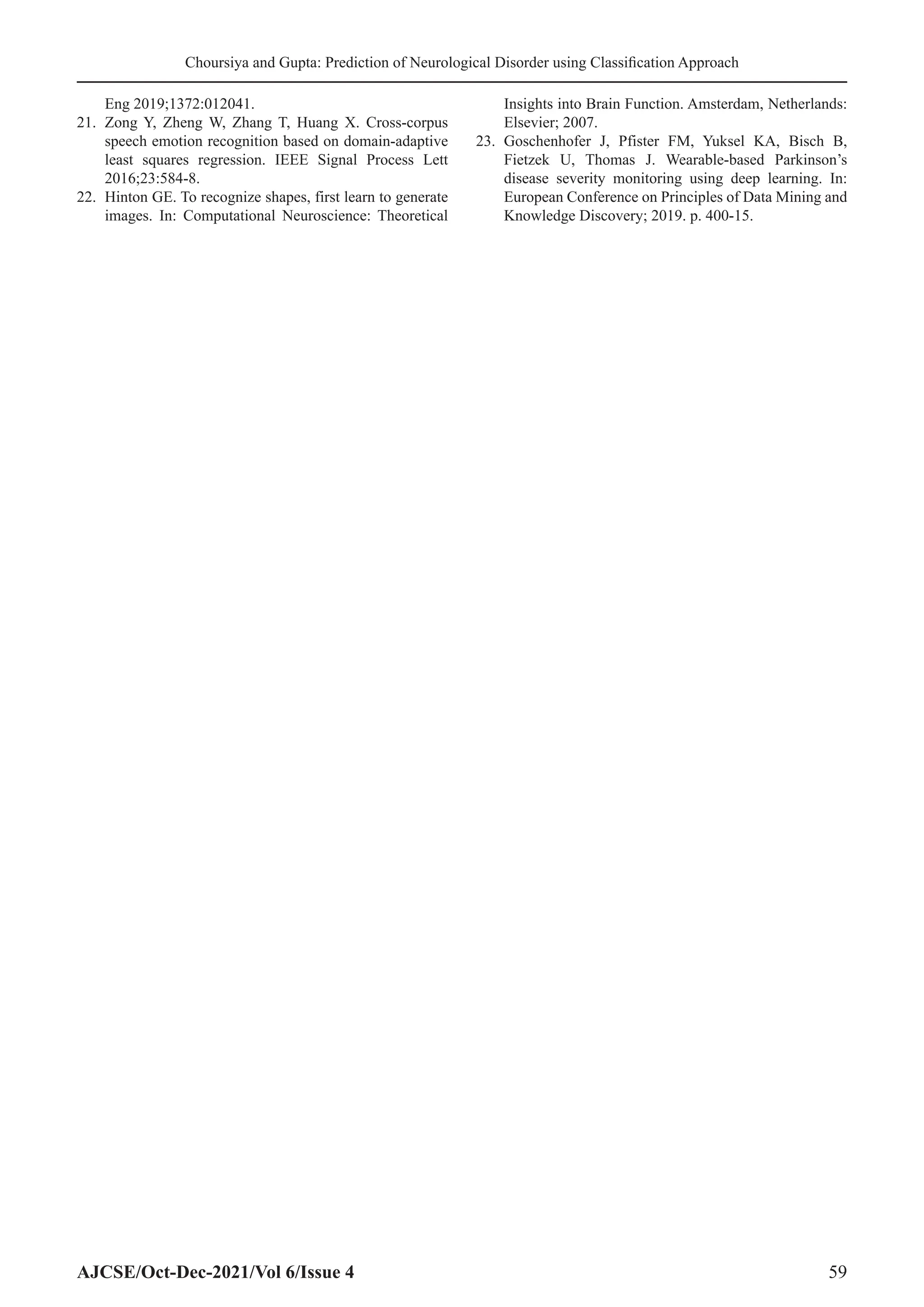 Prediction of Neurological Disorder using Classification Approach | PDF | Brain and Nervous ...