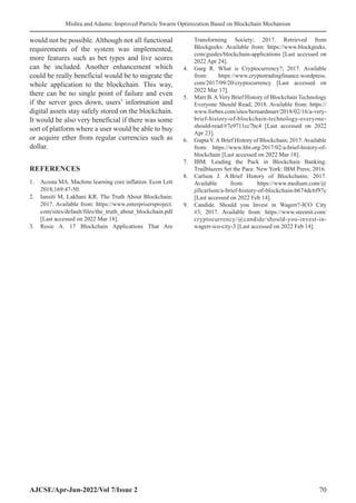 Improved Particle Swarm Optimization Based on Blockchain Mechanism for Flexible Job Shop Problem ...