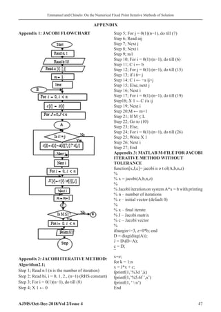 On the Numerical Fixed Point Iterative Methods of Solution for the Boundary Value Problems of ...