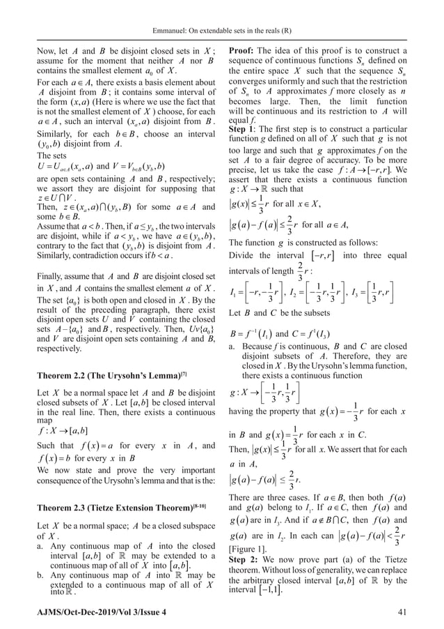 On Extendable Sets in the Reals (R) With Application to the Lyapunov Stability Comparison ...