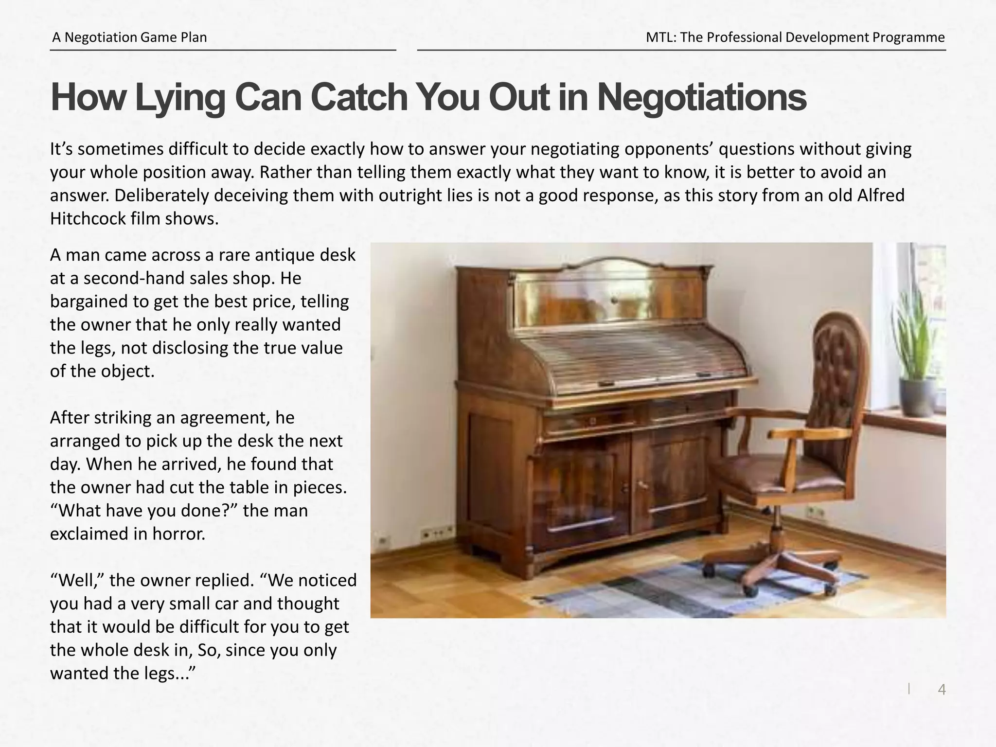 A Negotiation Game Plan | PPT