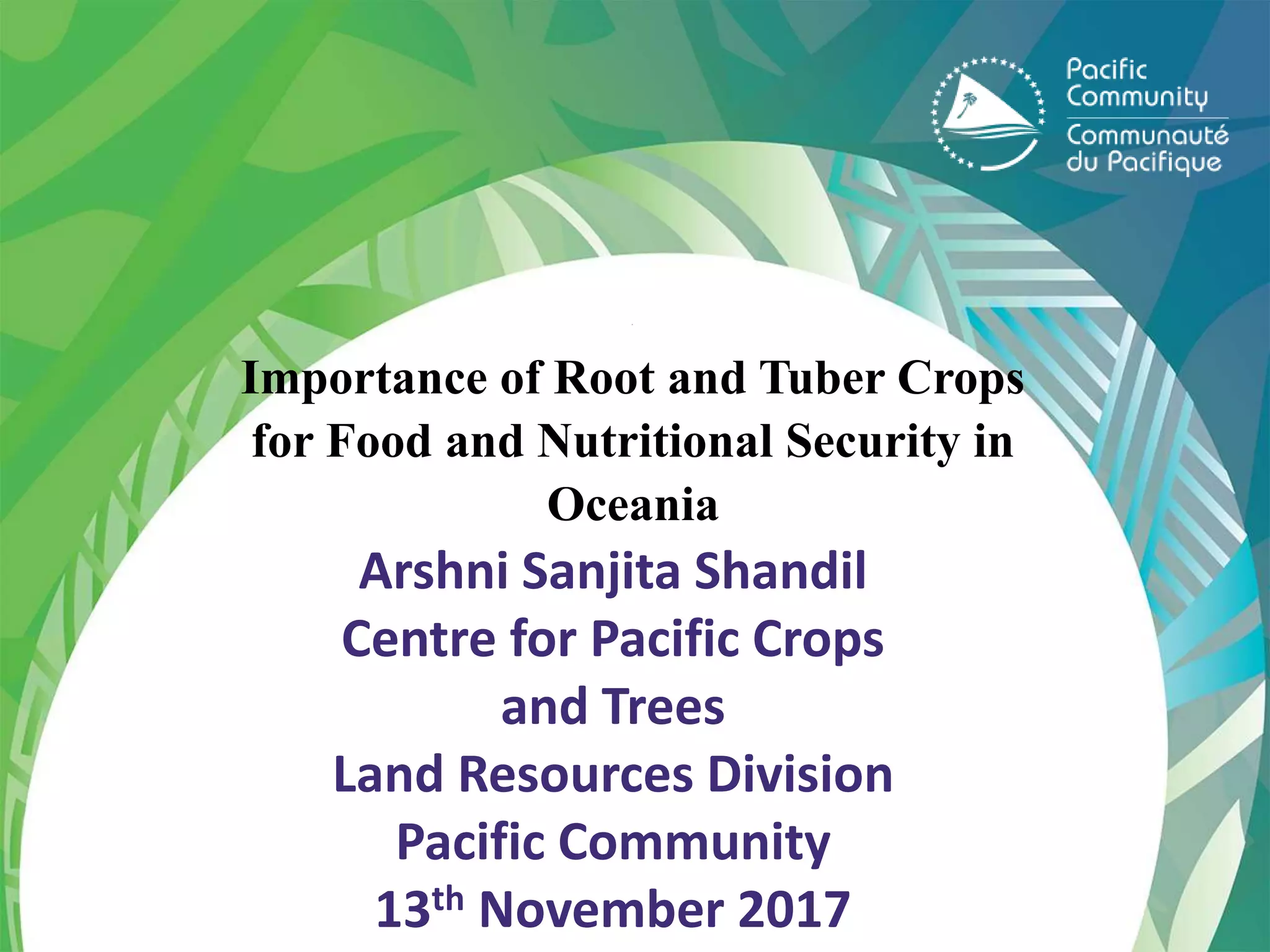 Importance of Tuber Crops for Food and Nutritional Security by Arshni S ...