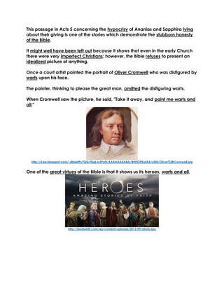 04 April 10, 2016, Acts 4;36-37 & 5;1-12, 14a, Integrity | PDF