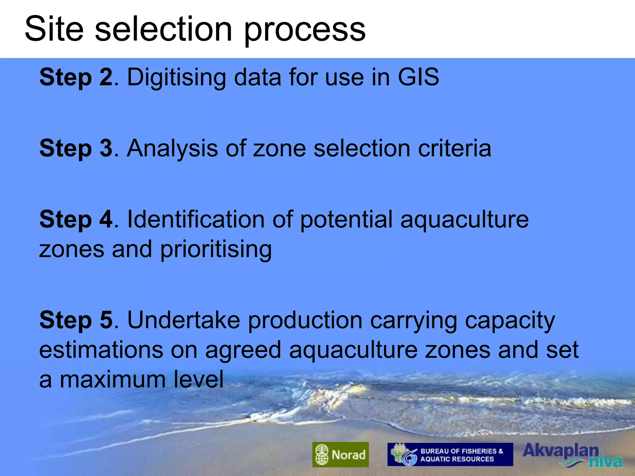site selection criteria for cage culture | PPTX